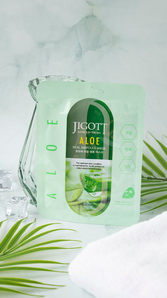 JIGOTT Mascarilla con Ampolleta Humectante con Extracto de Aloe Real ...